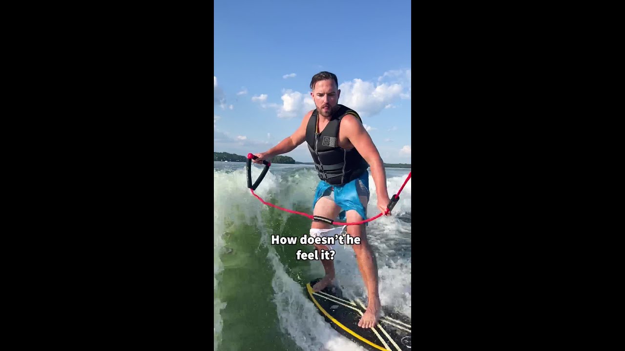 His swim trunks fall off while surfing! - YouTube
