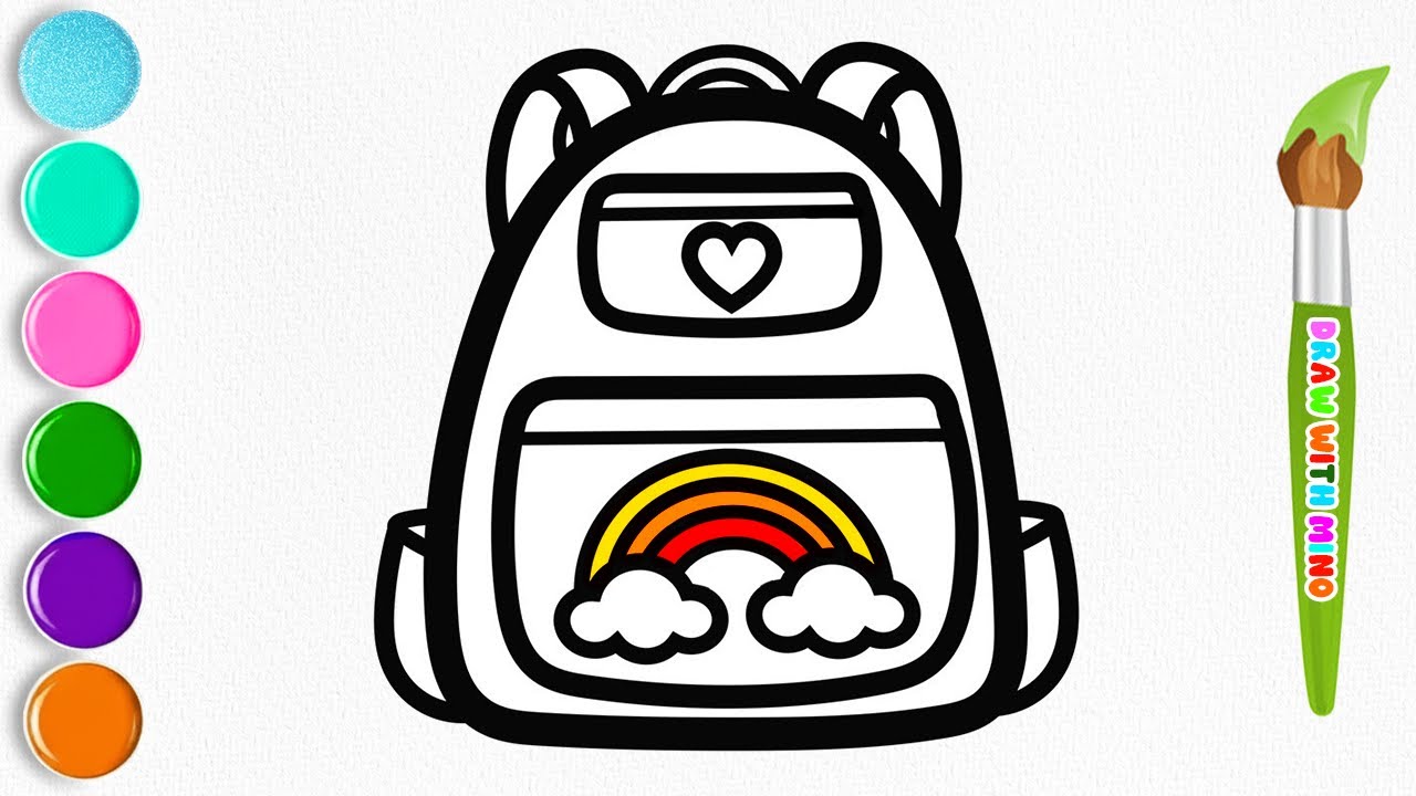 How to Draw Kids Backpack 🎒 Easy Drawing for Kids - YouTube