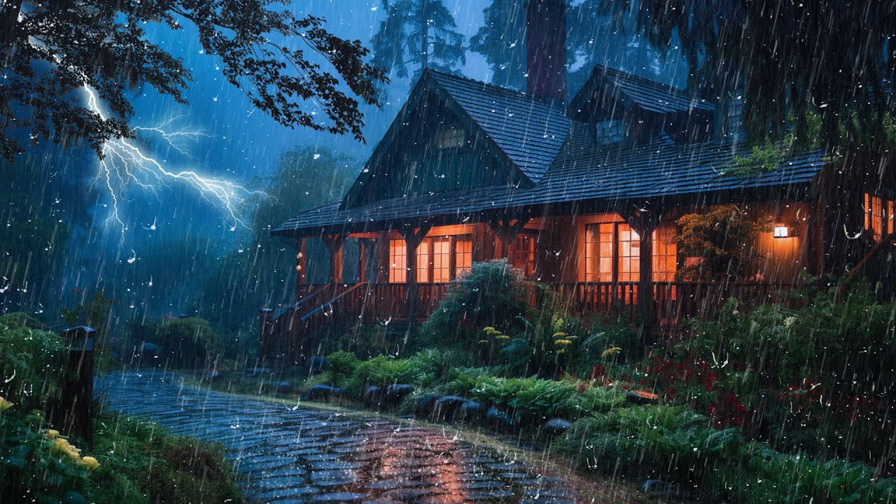 Gentle Night RAIN - Heavy Rain & Thunderstorm Sounds for Sleping - Rain ...