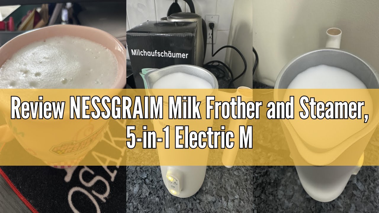 Review NESSGRAIM Milk Frother and Steamer, 5-in-1 Electric Milk Frother ...