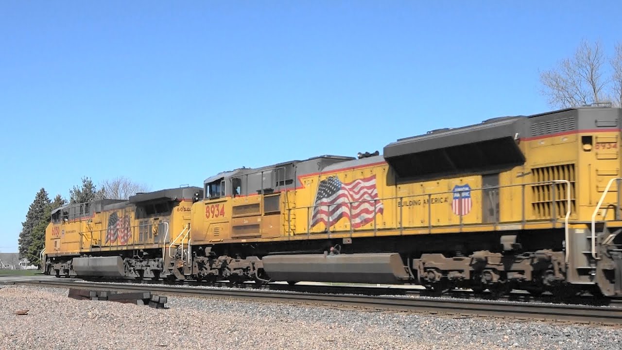 UP 6050 Leads a Coal Train, Grand Mound, IA 4/6/24 - YouTube