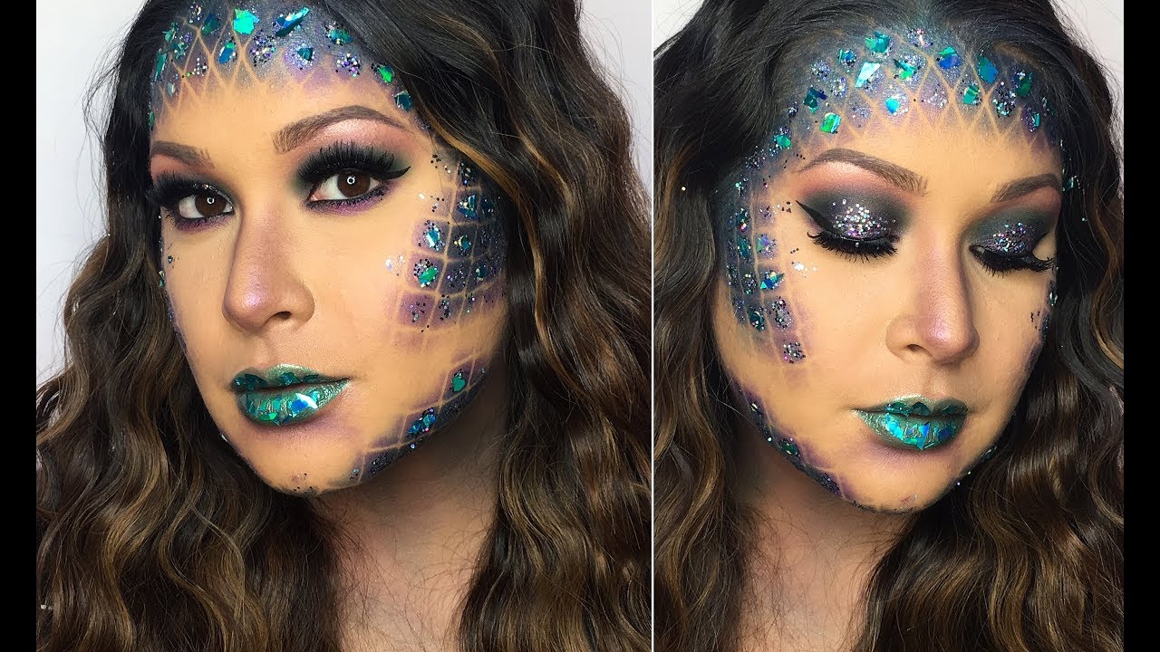 MERMAID With Glitter Scales Tutorial | Halloween 2017 | Mix and Match ...