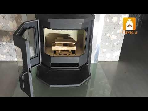 Печь-камин БАВАРИЯ ПАНОРАМА ПРИЗМА с плитой - YouTube