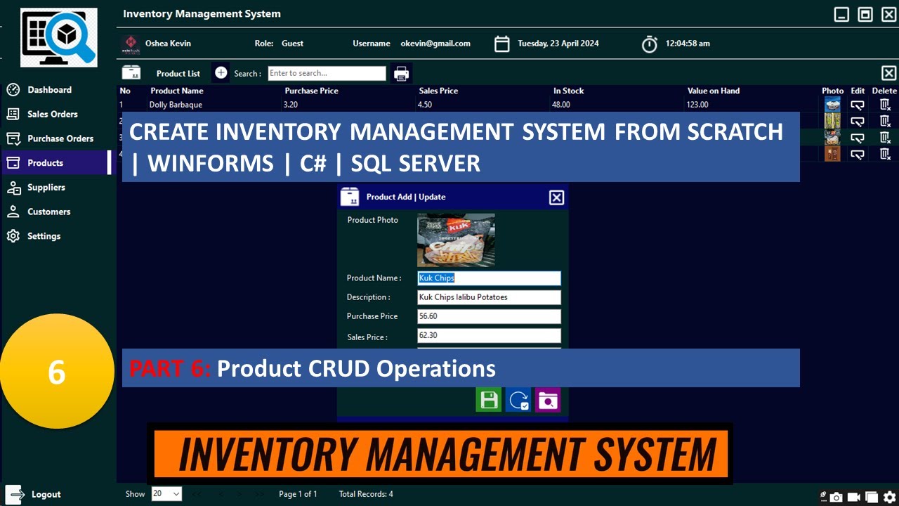 How to Create An Inventory Management System from Scratch | WinForms | C# | Part 6: Product CRUD ...