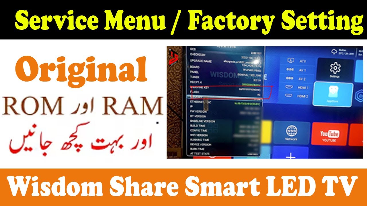 How to Enter Service Menu in Wisdom Share LED TV | How to Open Wisdom ...