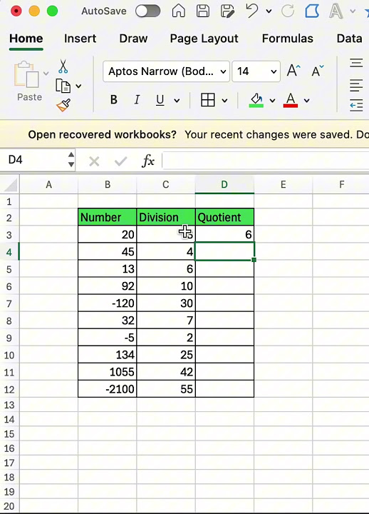 Quotient Function in Excel Explained - YouTube
