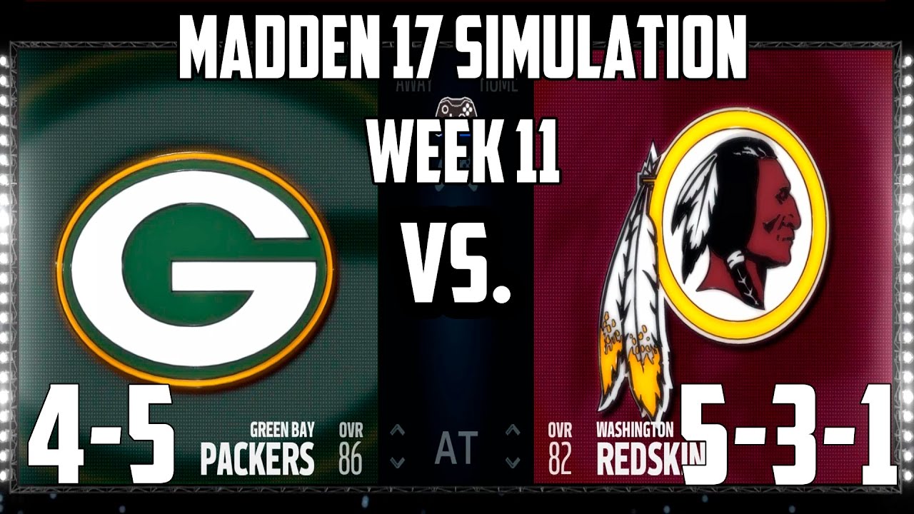 Madden 17 | Week 11 Sunday Night | Green Bay Packers vs Washington ...