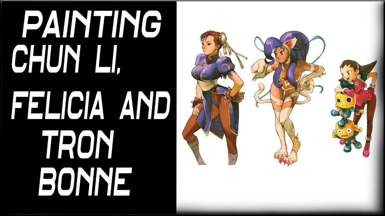 Painting, Marvel vs Capcom Characters, ( Chun Li, Felicia, and Tron ...