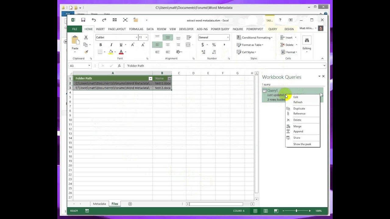 Extract Word Metadata using Excel VBA - YouTube