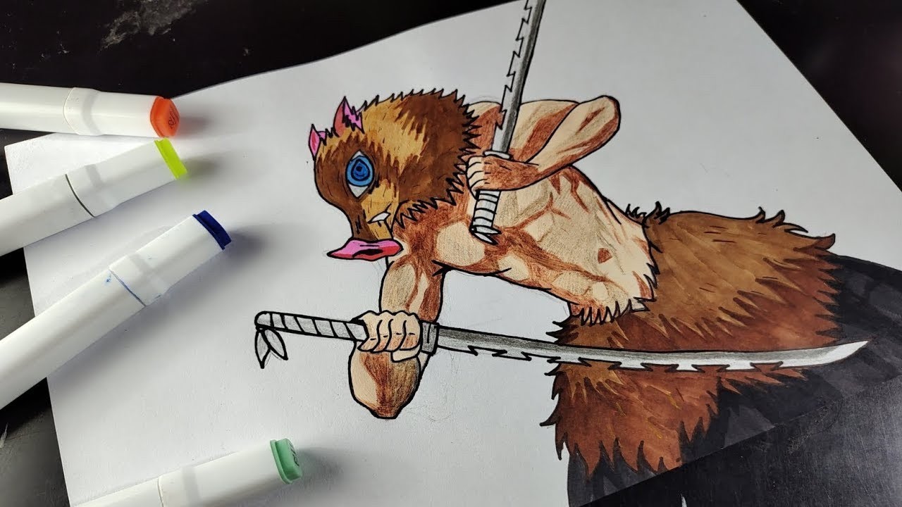 Speed Drawing - Hashibira Inosuke Demon Slayer Step By Step - TREASURE ...