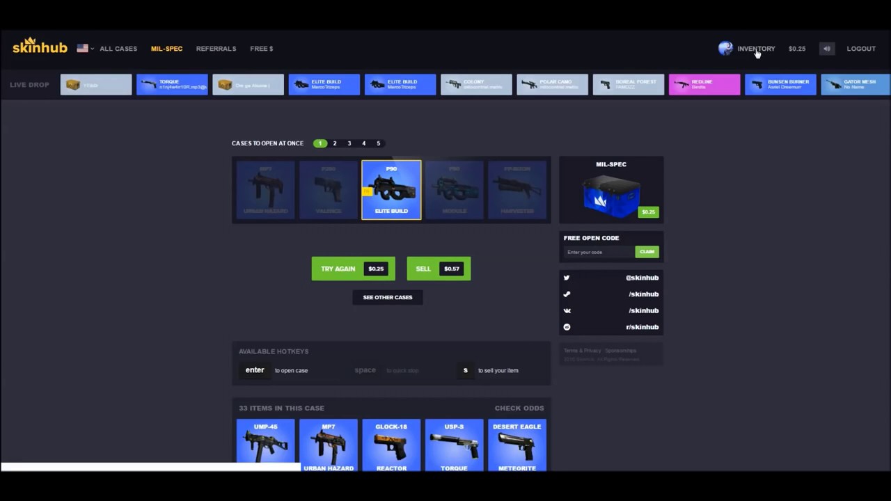 SKINHUB.COM - NEW CASE OPENING WEBSITE - FREE CSGO SKINS 2016 - CSGO ...