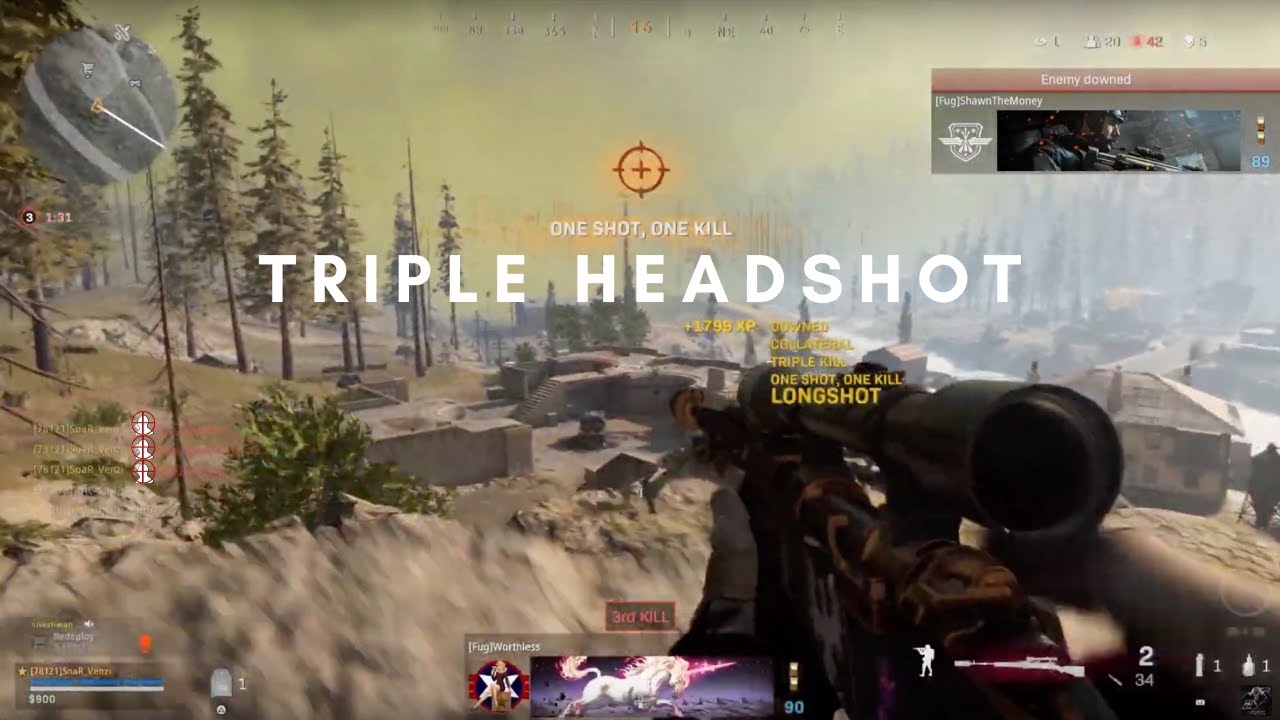 INSANE TRIPLE HEADSHOT! (first ever on Call of Duty Warzone) - YouTube