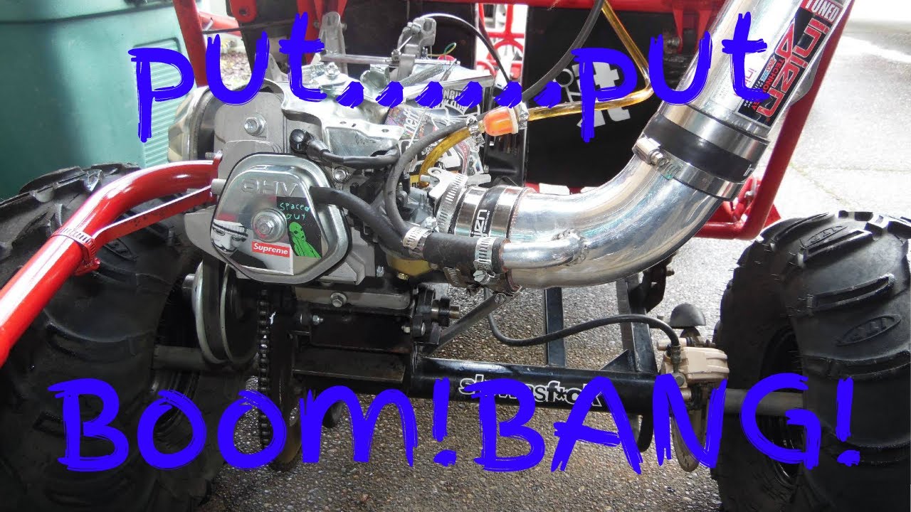 Startup and Backfire! New Predator 420cc Powerland PD420 on Baja Sand ...