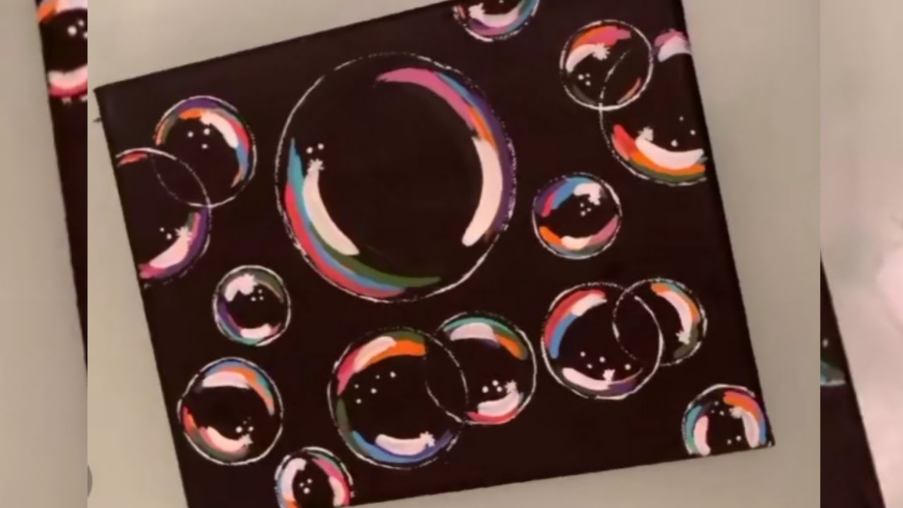 Easy painting technique// How to paint bubbles// Realistic bubbles drawing// Arylic Painting ...