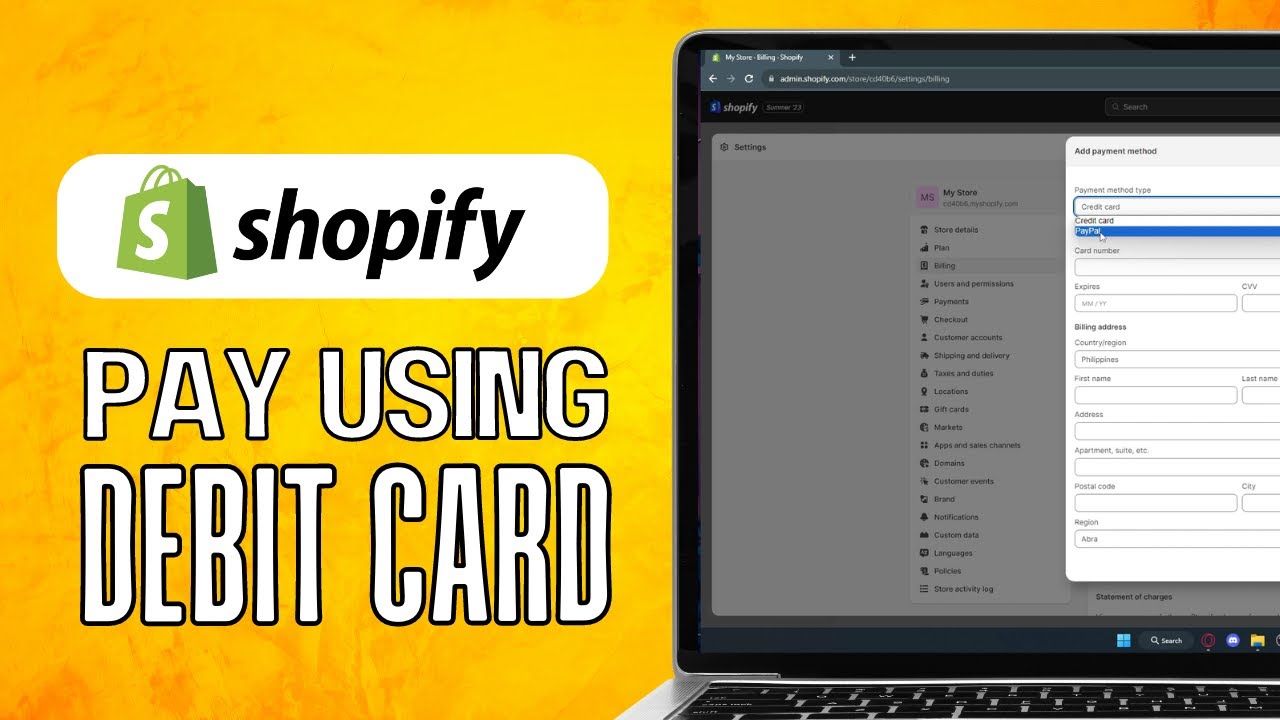 How To Pay Shopify with Debit Card (2024) Step by Step Tutorial - YouTube