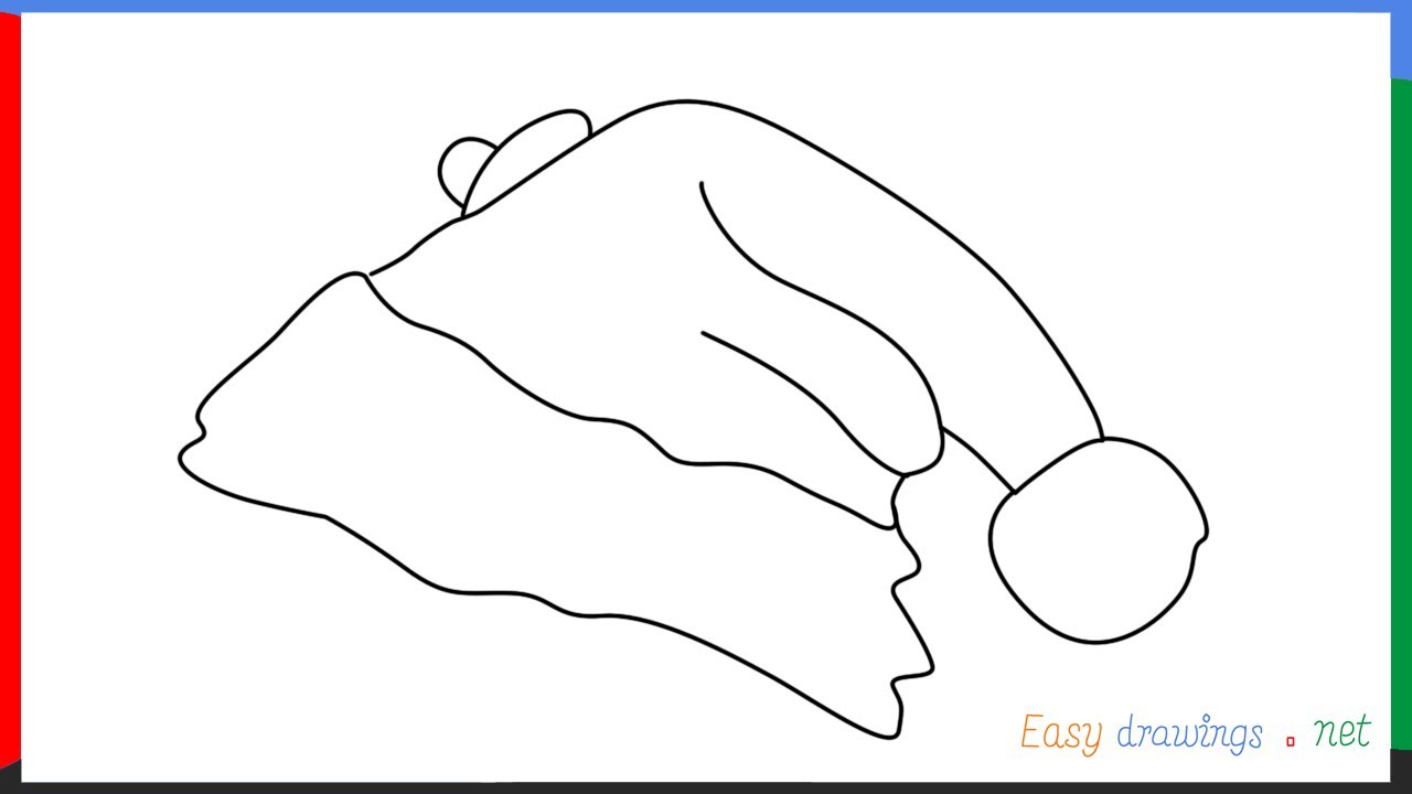 How to draw Christmas hat step by step for beginners - YouTube