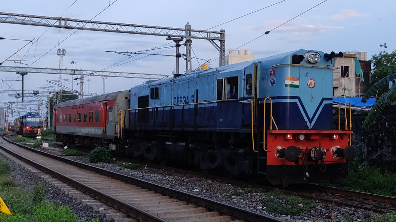 TNP WDS6 Loco Shunting a Single LHB Coach at Chetpet railway station ...