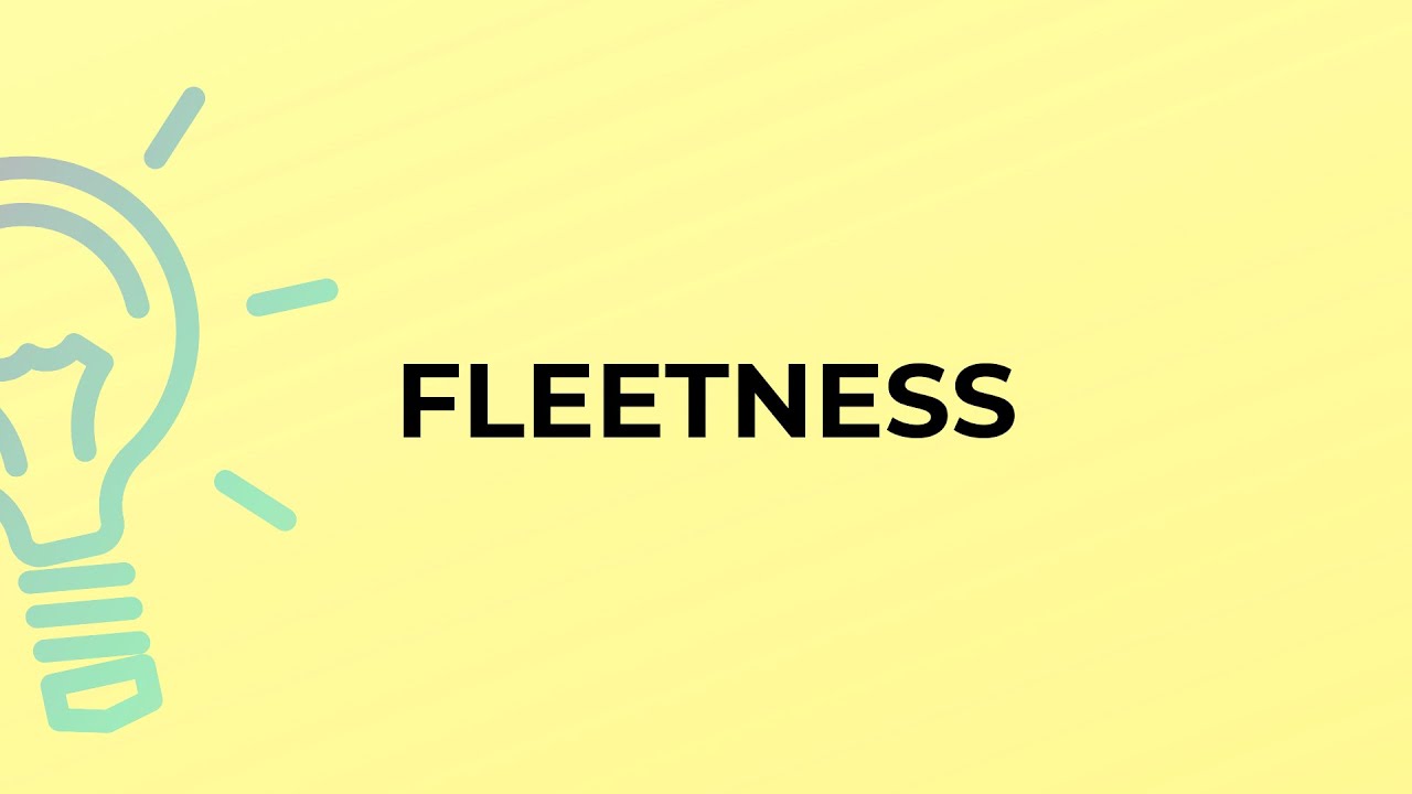 What is the meaning of the word FLEETNESS? - YouTube