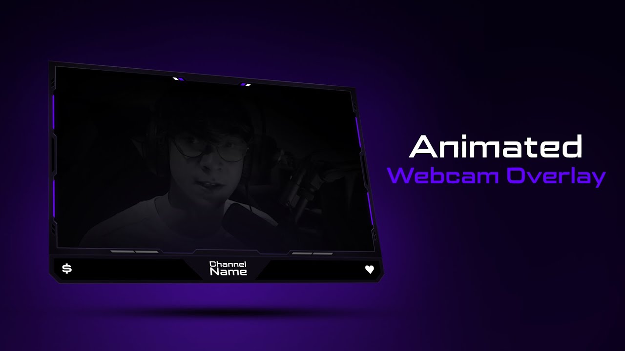 Animated Dark Purple Webcam Overlay Template - YouTube