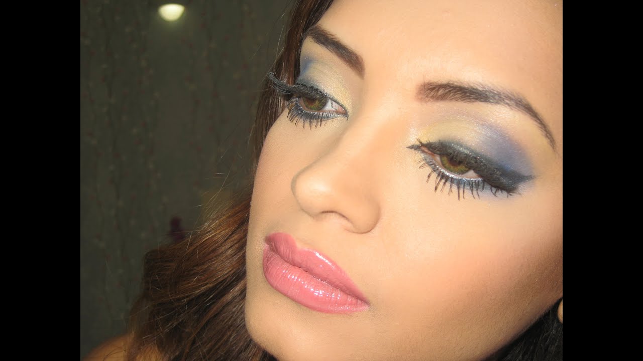 Blue Eyeshadow Look Fun Flirty Makeup - YouTube