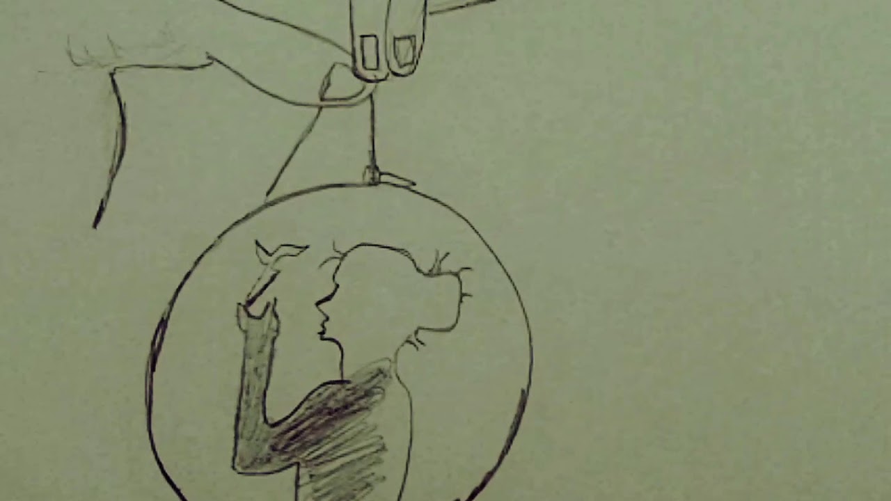 Beautiful sketch of a girl inside the ball - YouTube
