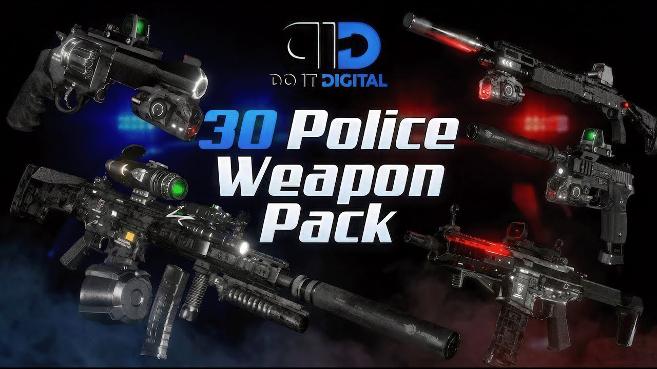 NEW 2026 | POLICE Fivem Weapon Pack | 30 Weapon Pack For GTA V | Custom ...