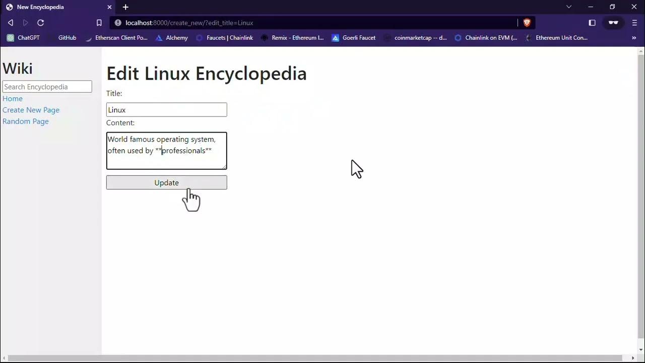Wiki Cs50 Web Programming Youtube