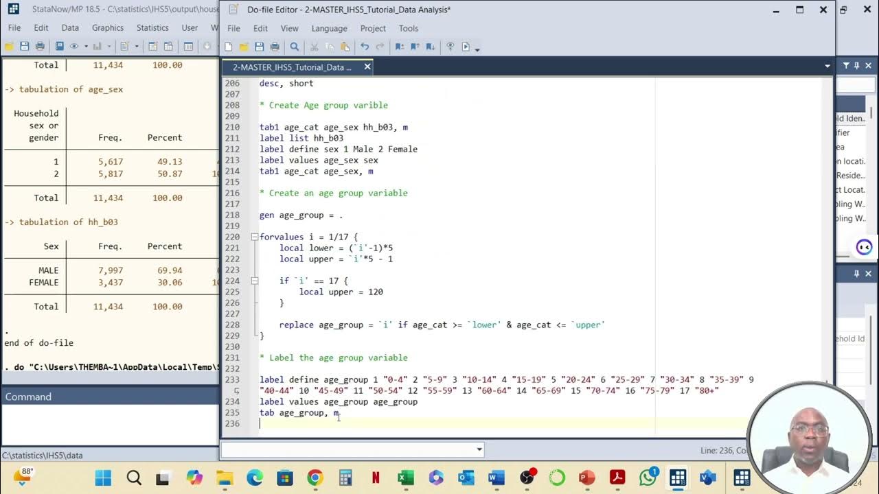 Lecture 6 – Creating Household Roster Group Variables - YouTube