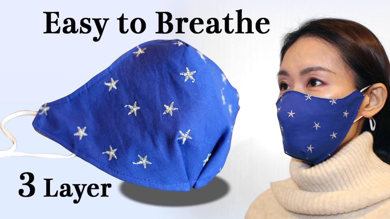 3 LAYER🔥🔥Breathable 3D Face Mask Sewing Tutorial - DIY Printable Mask ...
