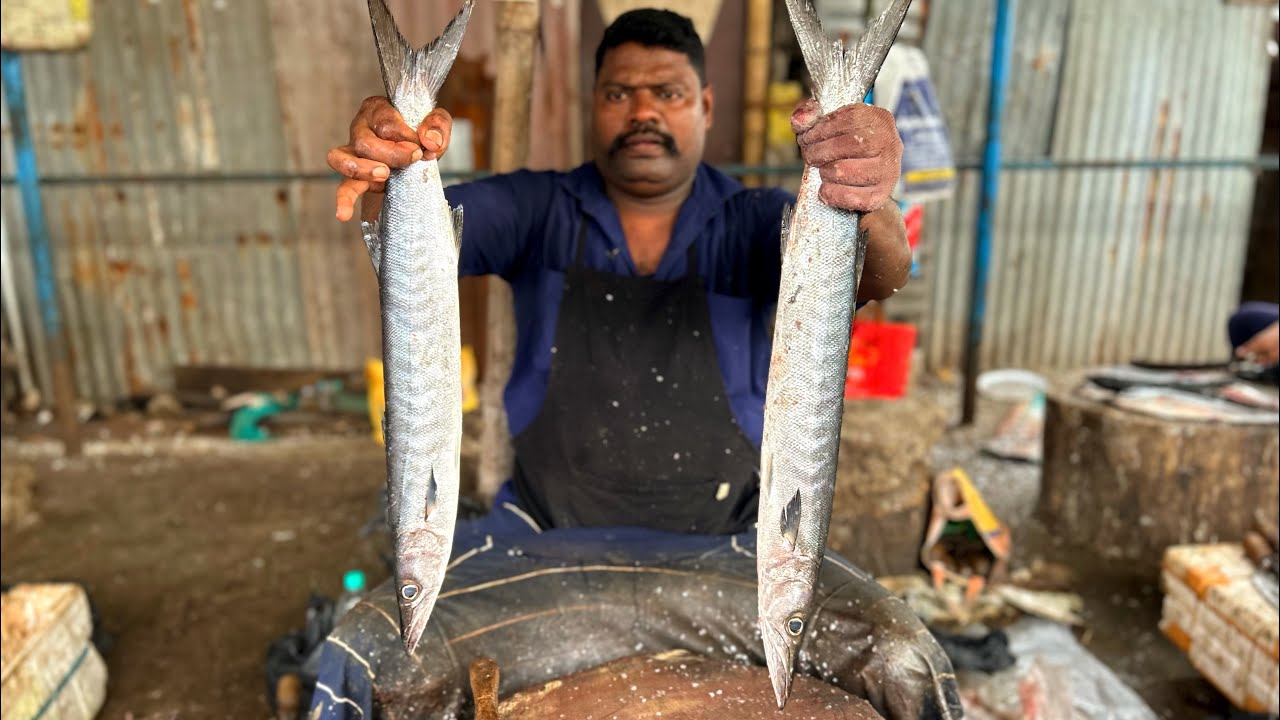 🤯🔪SHEELA FISH| KASIMEDU SPEED SELVAM AMAZING FISH CUTTING SKILLS # ...