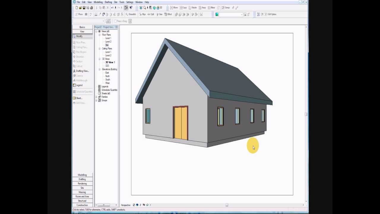Revit - Two Story House 1 - YouTube