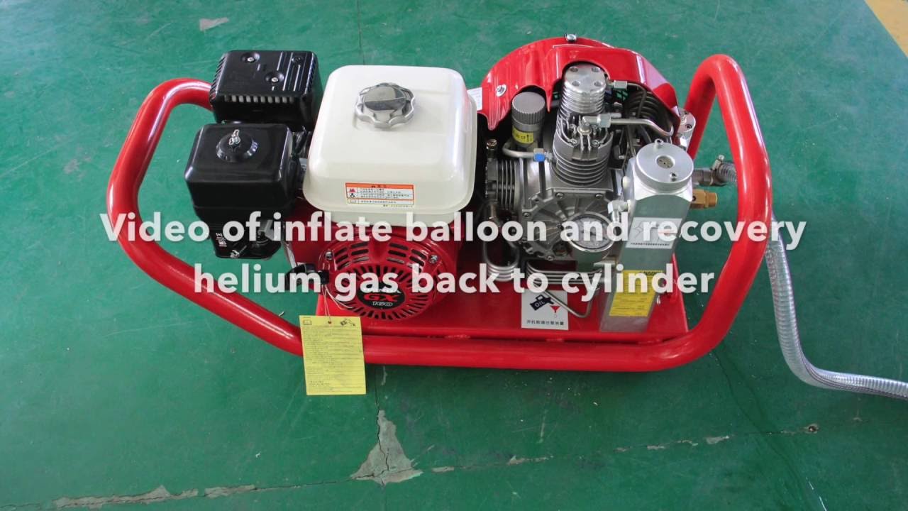 Compress Helium Gas from Balloon to High Pressure Helium Cylinder # ...