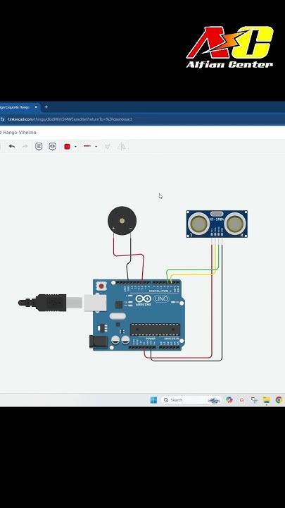 Simulasi Alarm Pintu Sensor Ultrasonik di TINKERCAD #tinkercad #arduinoproject #coding # ...