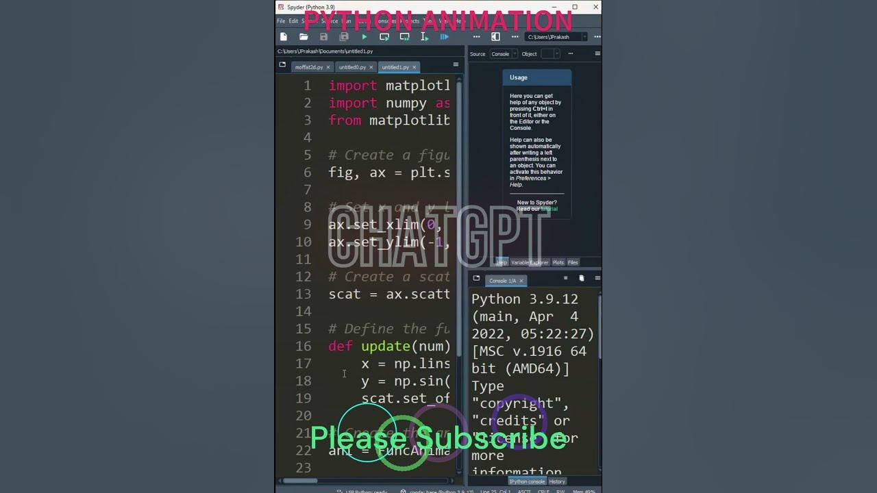 ChatGPT Animated scatter plot #python #pythonprogramming #chatgpt #chatgptexplained #shorts ...