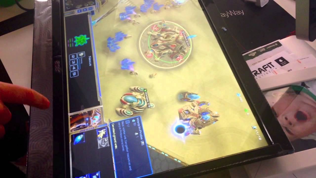 Starcraft 2 on touch display - YouTube