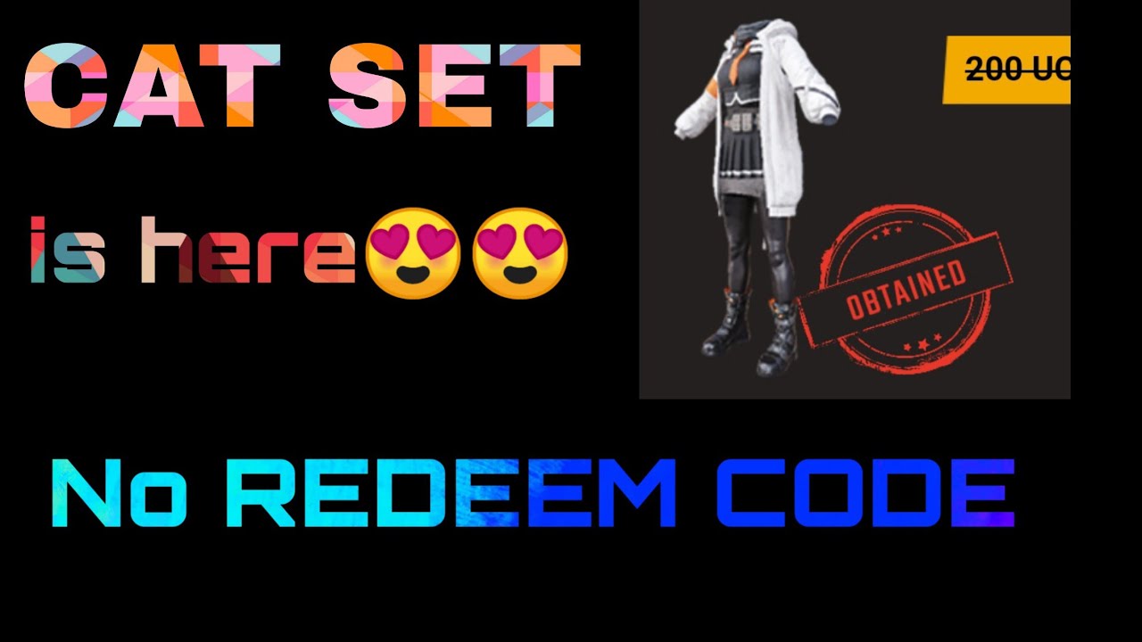 Pubg mobile New Cat set 😍 ||| No Reedem code required || - YouTube