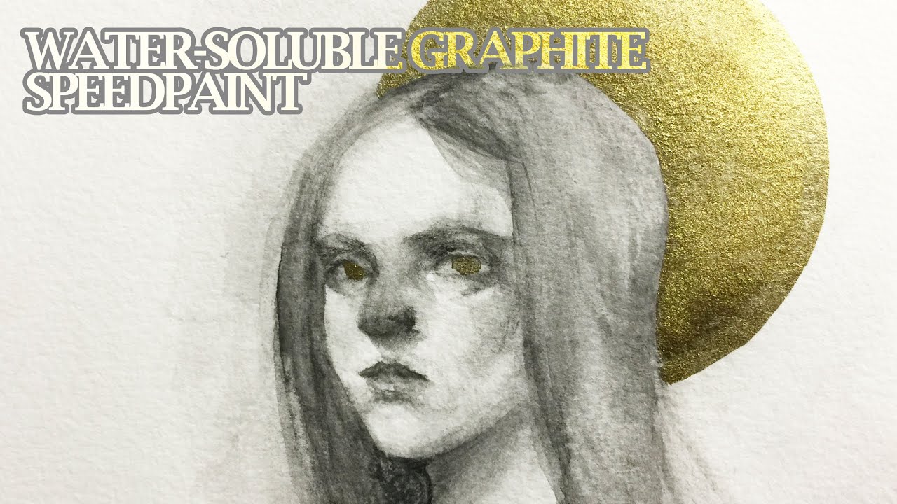 Water-soluble graphite Speedpaint: Conceptual portrait II - YouTube