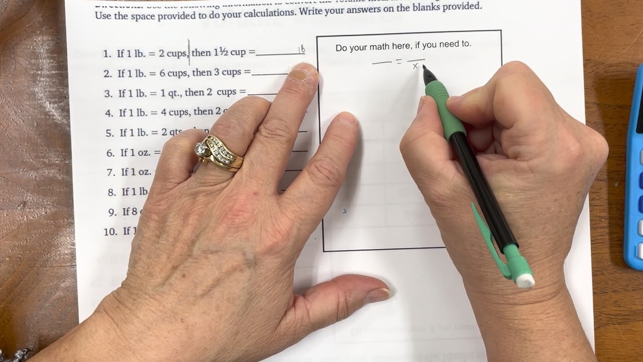 Culinary Math Converting Weight To Volume And Volume To Weight YouTube Culinary Math Converting Weight To Volume And Volume To Weight YouTube