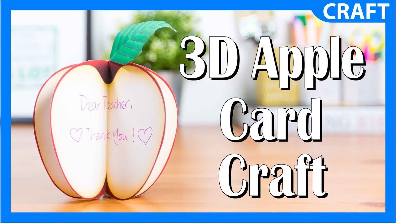 DIY 3D Apple Cards | Teachers Day Paper Crafts - YouTube