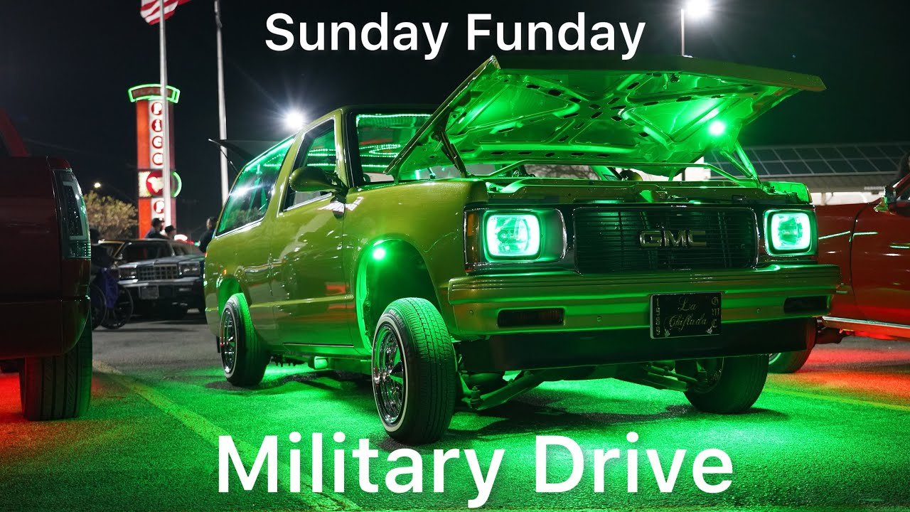(SUNDAY FUNDAY)MILITARY DRIVE San Antonio,Tx#lowrider #bigrims - YouTube