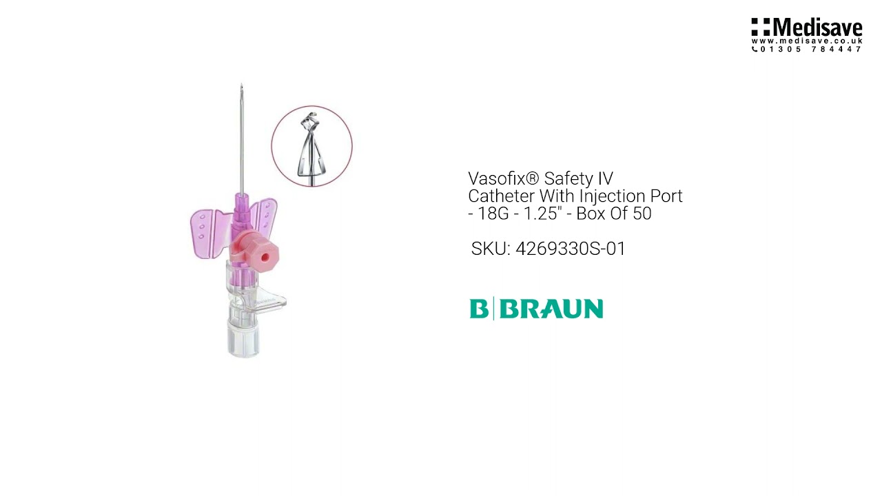 Vasofix Safety IV Catheter With Injection Port 18G 1 25 Box Of 50 ...