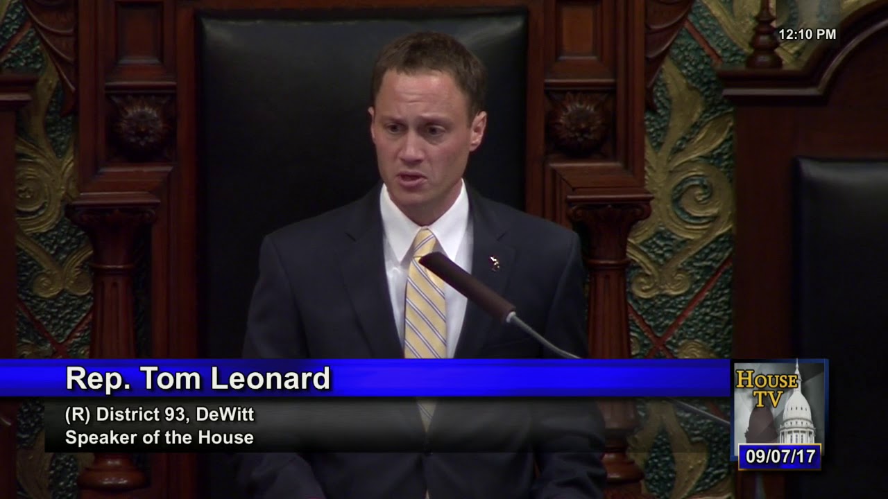 Speaker of the House Tom Leonard Speech September 7, 2017 - YouTube