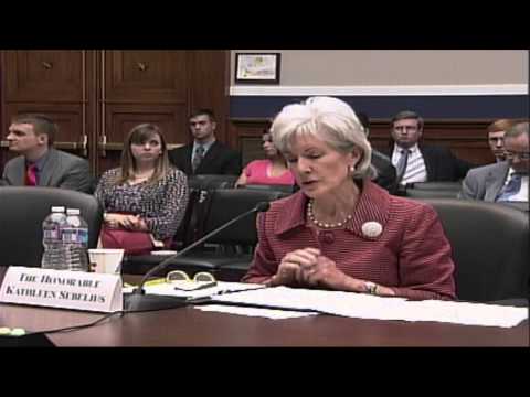 Rep. Polis talks to Secretary Sebelius during the Education and Workforce Committee Hearing