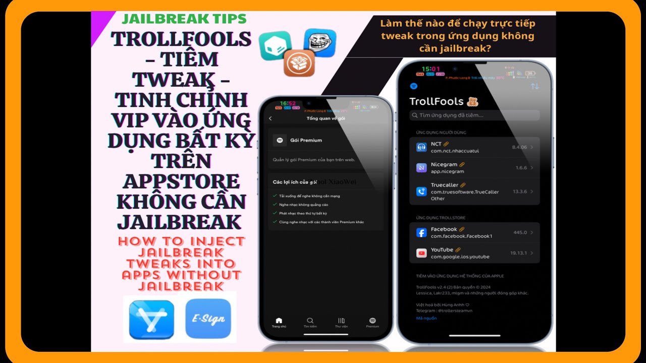 TROLLFOOLS - INJECT TWEAK - TIÊM TINH CHỈNH VIP VÀO ỨNG DỤNG TRÊN APPSTORE KHÔNG CẦN JAILBREAK ...