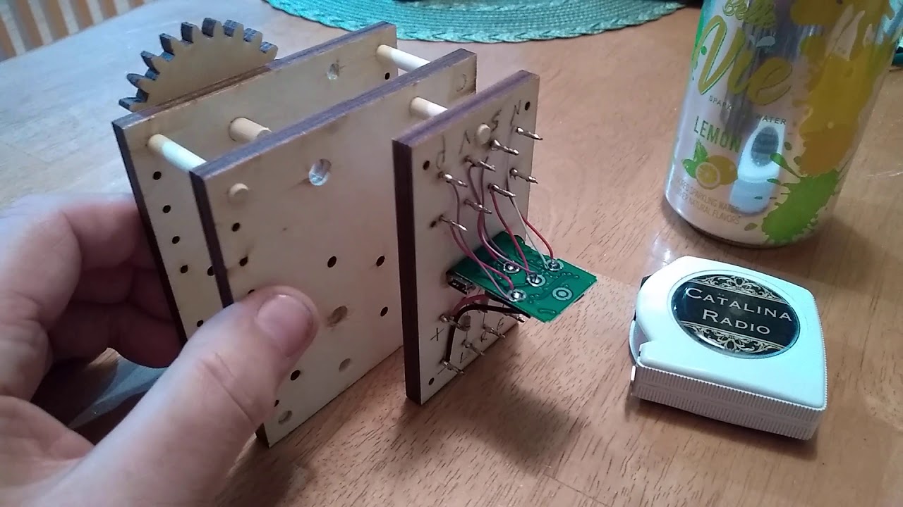 A geared mechanism made of wood custom laser-cut! - YouTube