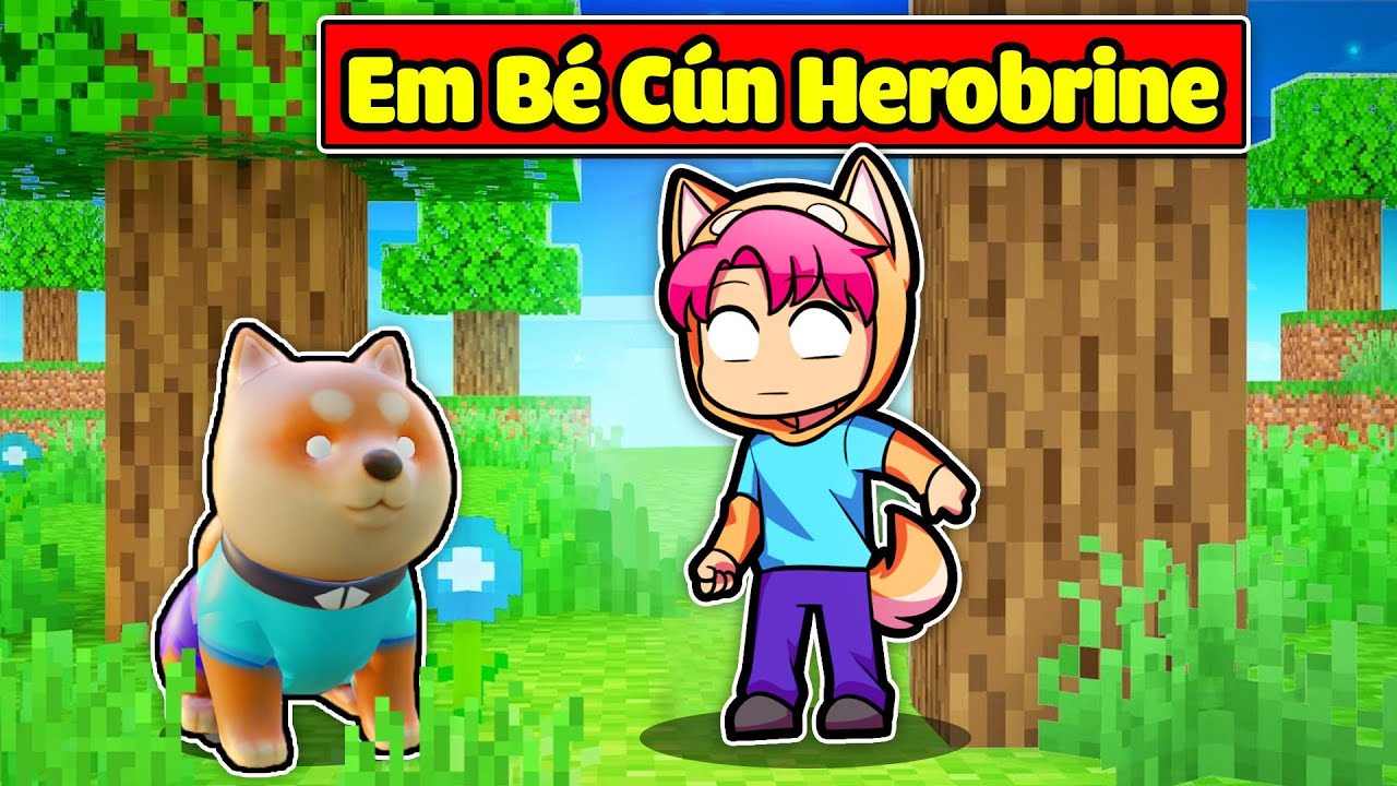 SINH TỐ TEAM BẤT NGỜ KHI HIHA BIẾN THÀNH EM BÉ CÚN SHIBA HEROBRINE ...