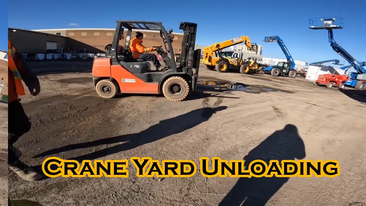 Crane Yard UnLoading From Truck - YouTube