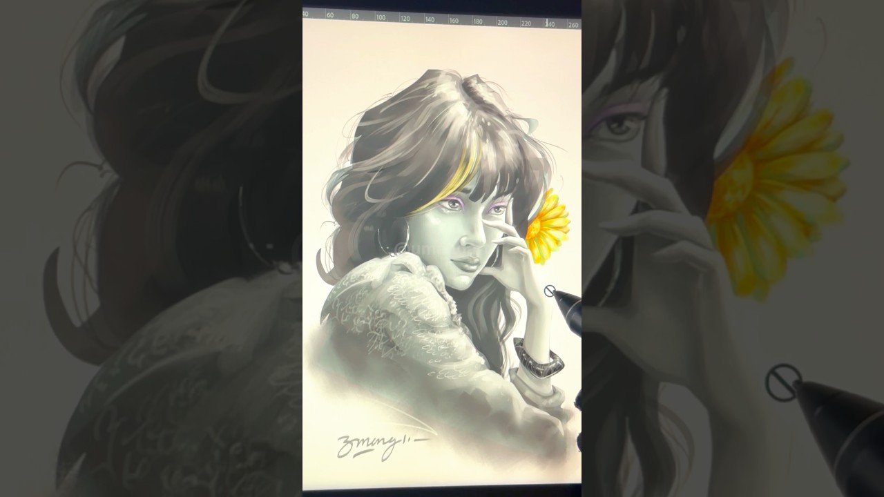 How I Draw Stylized Portraits in Monotone🎨@umangzart - YouTube