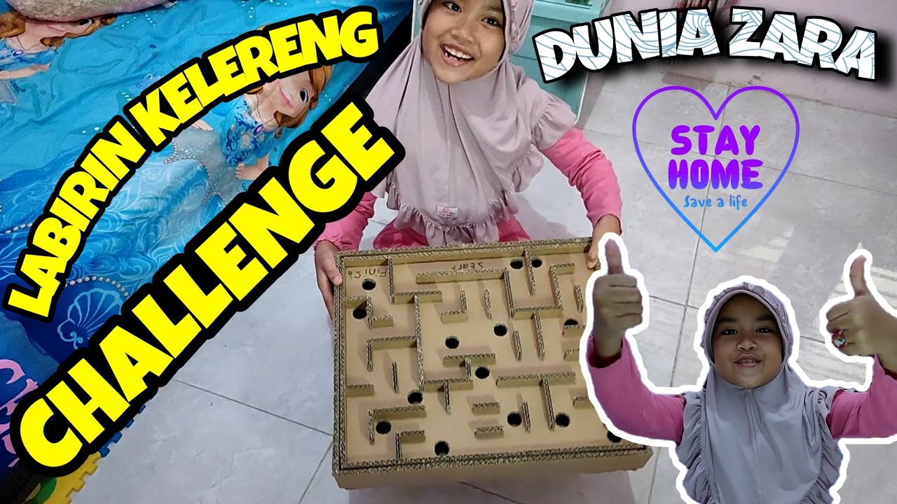 LABIRIN KELERENG (marble labyrinth) CHALLENGE || Papan game dari KARDUS ...