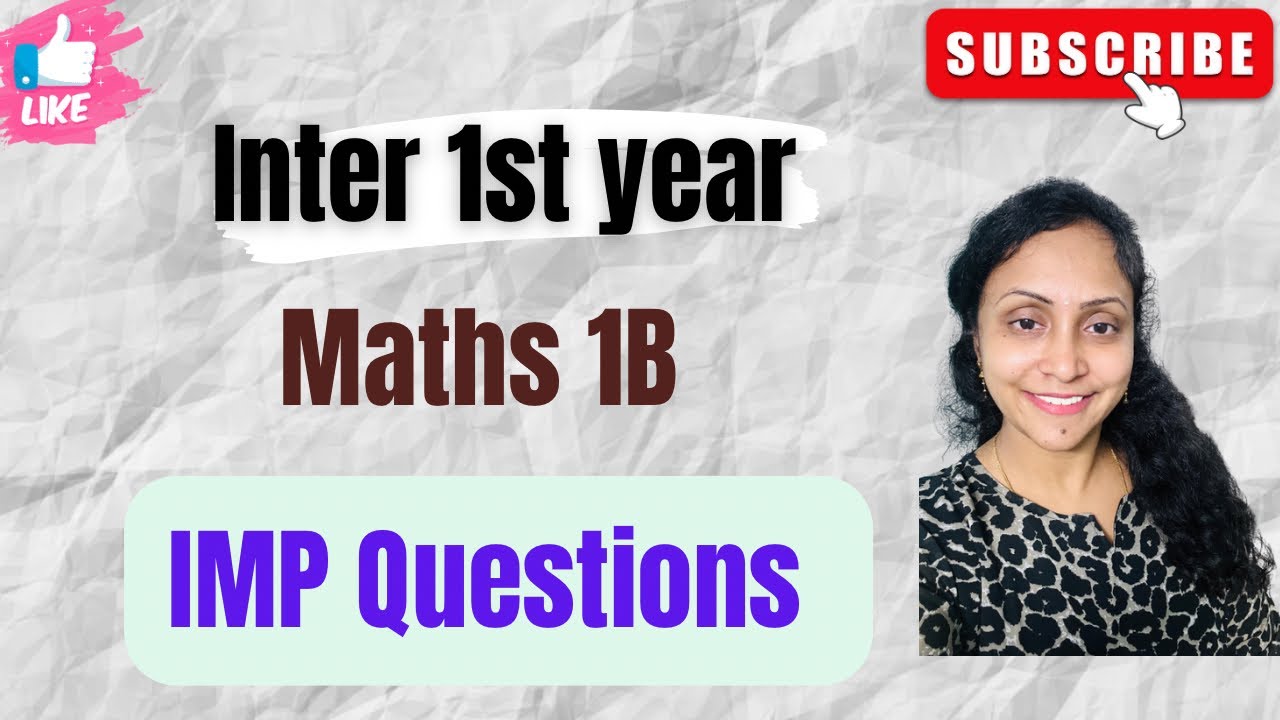 Maths 1B|| Inter 1st year || 2024 || - YouTube